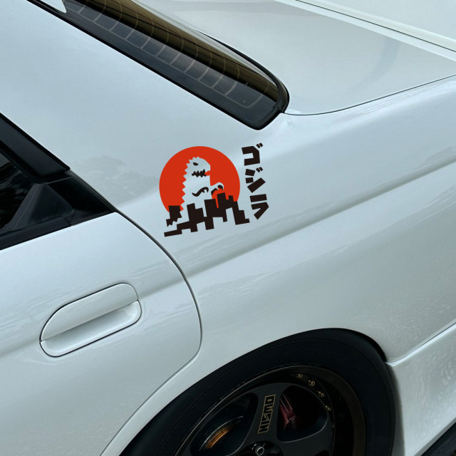 Godzilla JDM Japanese modified creative window glass fuel tank cover ...
