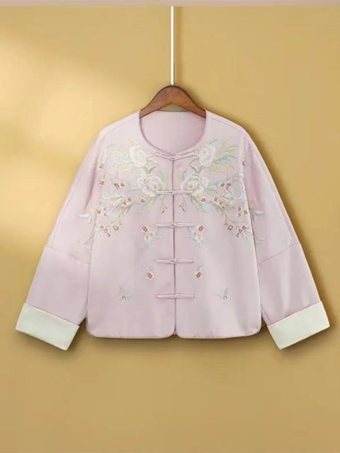 Chinese retro Tang suit women's floral embroidery high-end Chinese ...