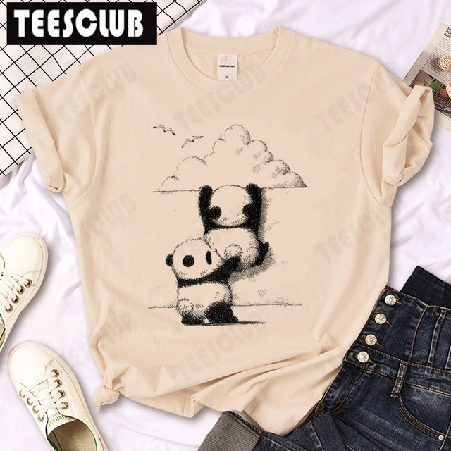 PandaT-Shirt Chinese style panda print male and female couple casual ...