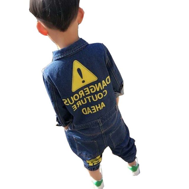 Kindergarten clothing denim spring and autumn clothes girls two -piece ...