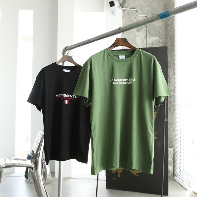 VS street German slogan print, same style for couples, summer round neck, round neck short sleeves