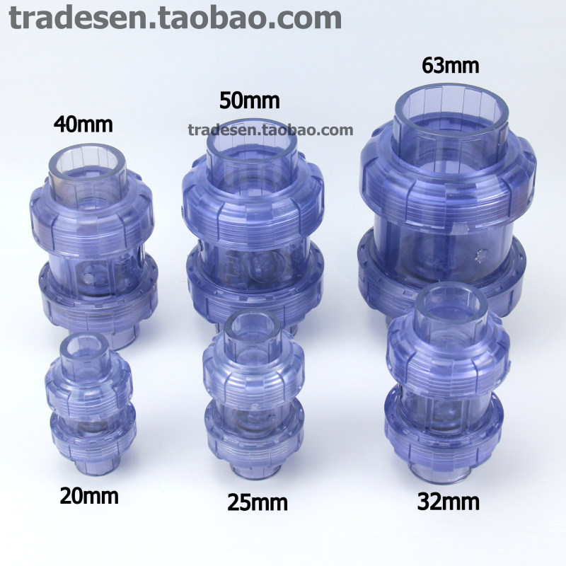 Trojpercentne priehľadný spätný ventil UPVC - Klapkový ventil pre PVC ...