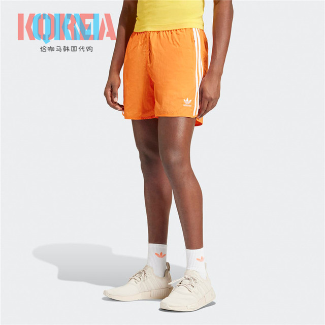 Adidas Adidas clover men's retro elastic band casual sports shorts ...