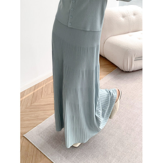 Fairy Lazy/Pleasing Knitted Skirt Lyocell Elastic Waist Long Skirt ...