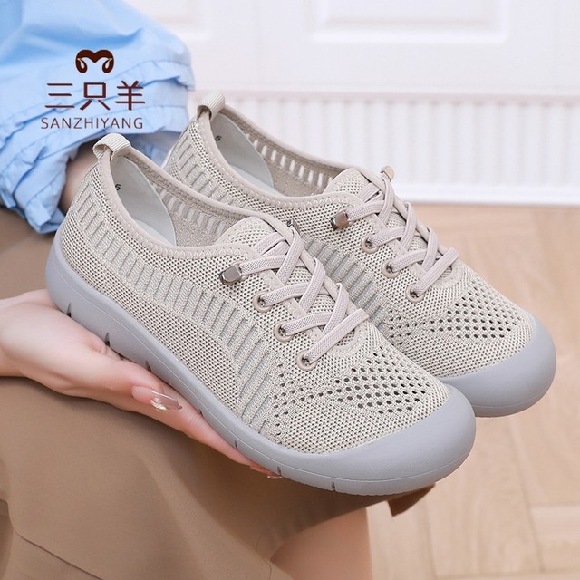 Three Sheep 2025 summer casual shoes with one foot pedal mesh ...