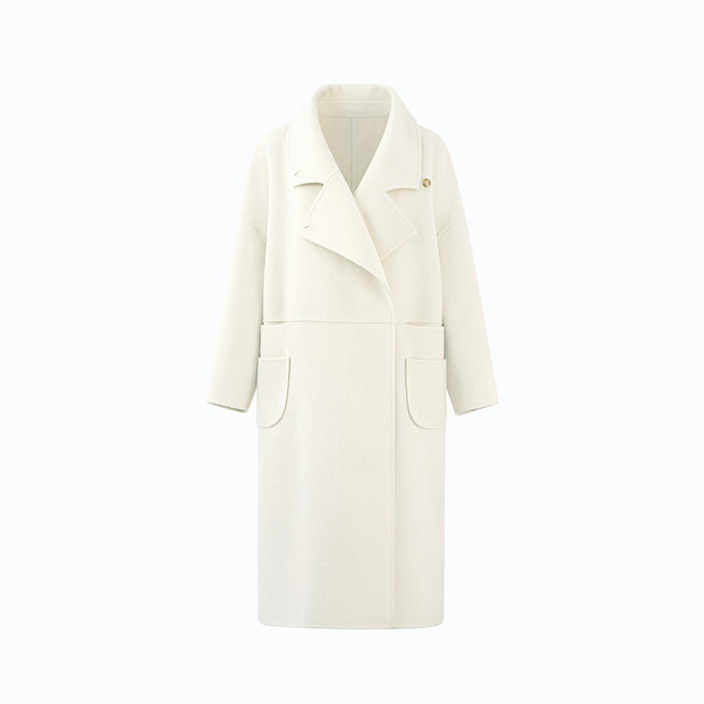 BasicHouse/Baijiahao off-white woolen coat women's 2024 winter new wool ...
