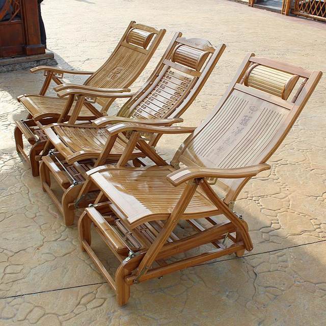 Bamboo lying chair Bamboo rocking chair folding chair Household ...