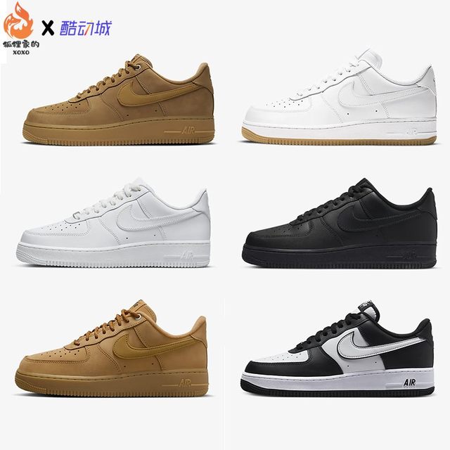 NikeairForce1 Air Force No. 1 AF1 Pure White Black Wheat Low Classic ...