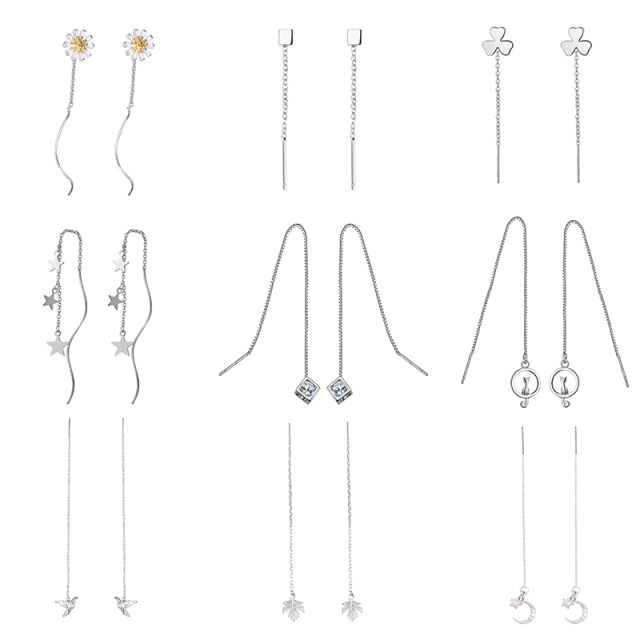 s925 sterling silver wavy ear wire sleep-free earrings 2022 new style ...