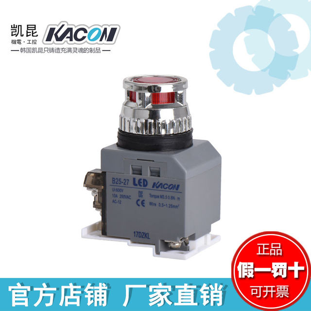 Korea Kaikun Kacon 25Mm/30Mm Hole Diameter with Led Light Button Switch ...