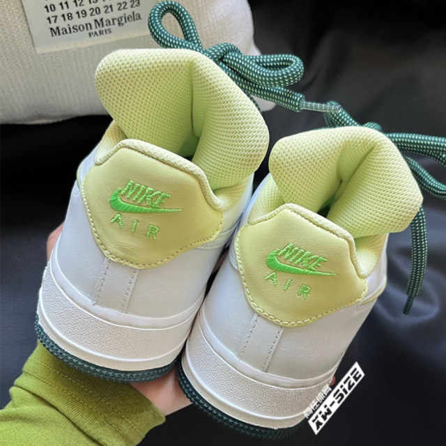 Yearning for sports Nike AirForce1 white and green AF1 wear-resistant ...
