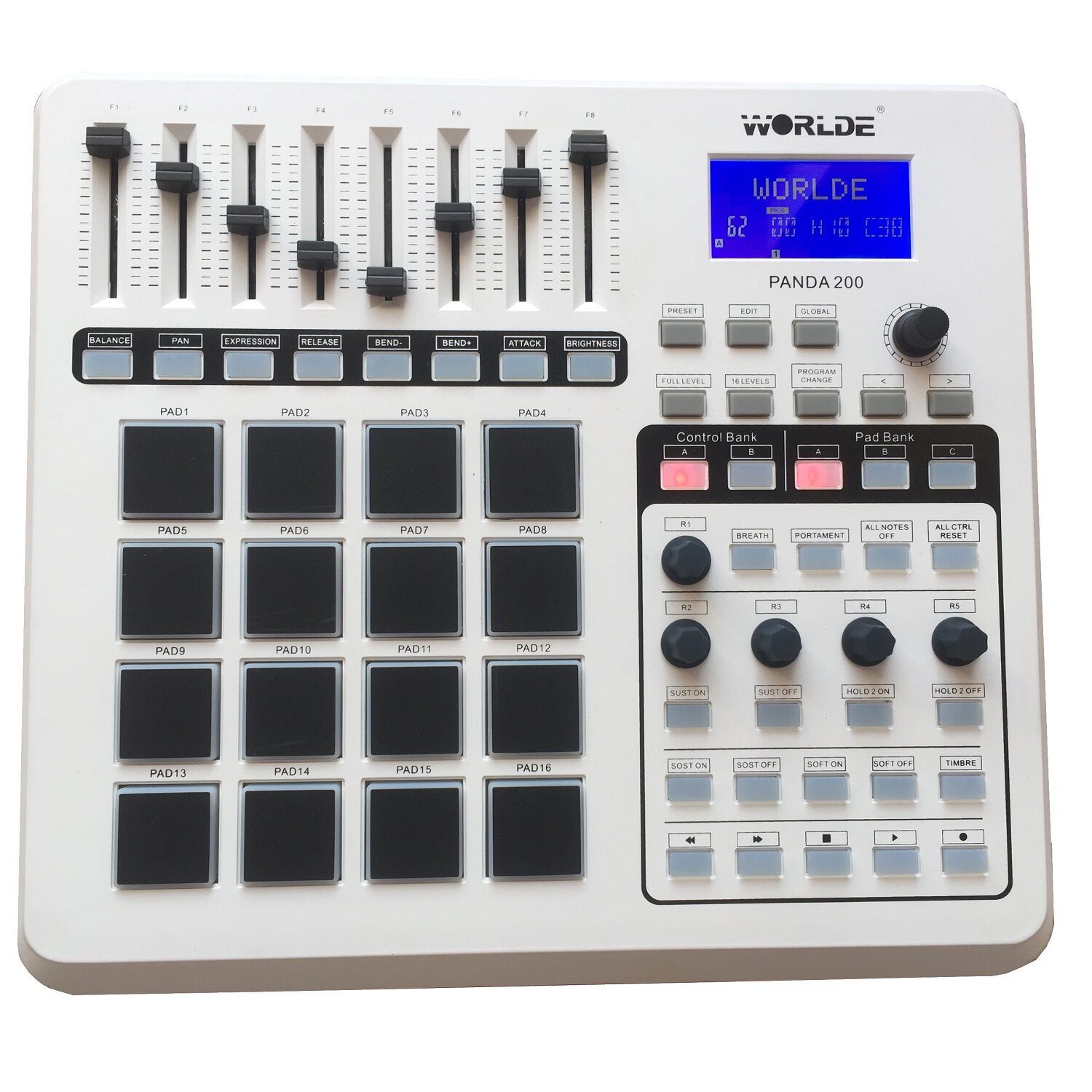 Worlde Panda200 MIDI კლავიატურის კონტროლერი
