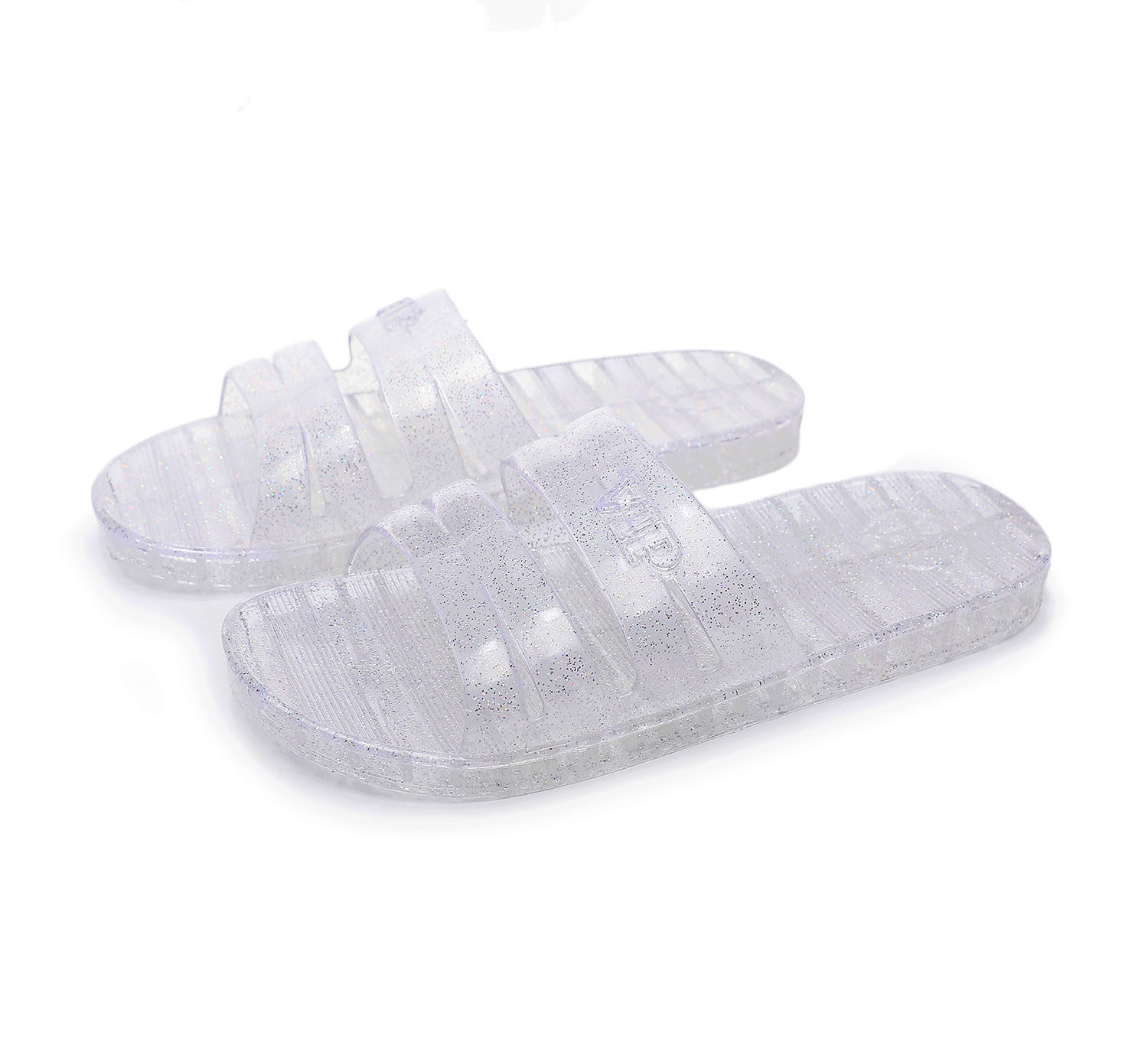 Crystal plastic slippers, versatile seaside flat-bottomed home bathroom ...