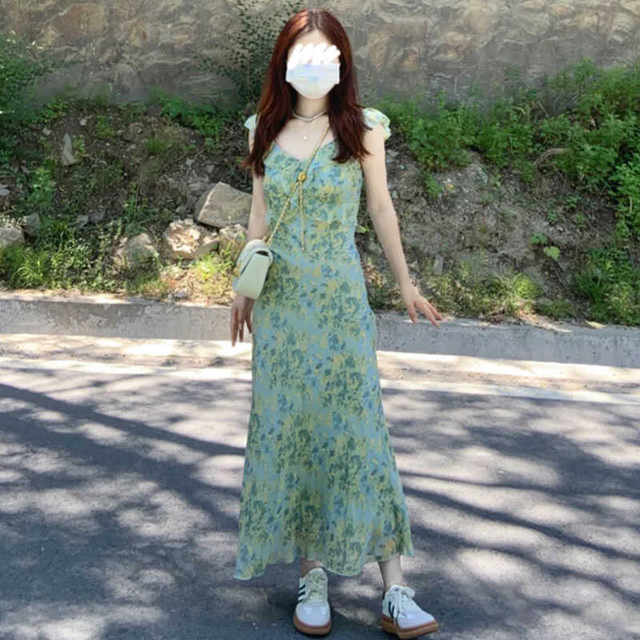 French floral camisole dress girl summer 2024 new spring seaside ...