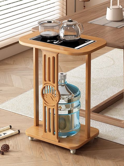 Solid wood mobile tea cabinet tea table side cabinet tea table ...