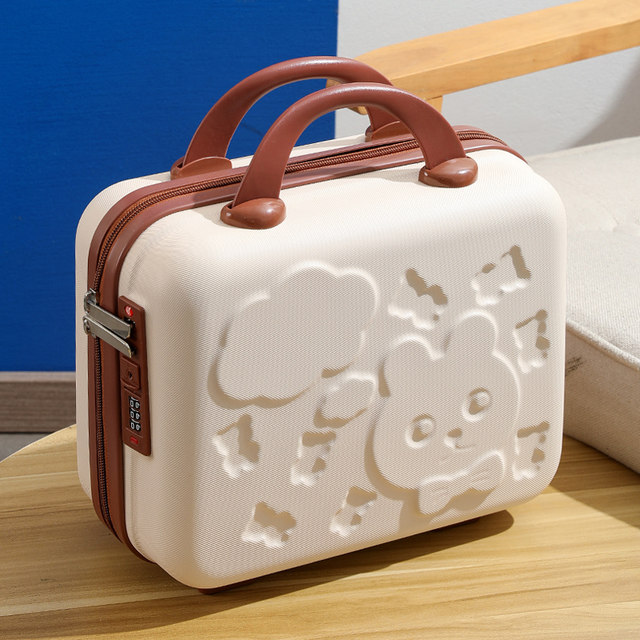 Portable suitcase small and lightweight cartoon rabbit makeup bag 14 ...