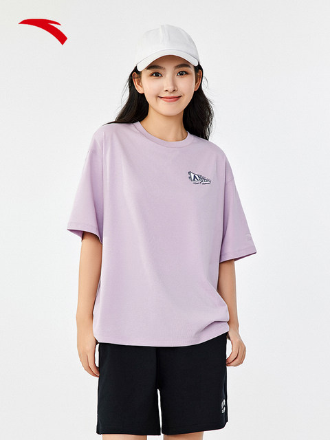 Anta Bingshi T 丨 LOGO print short -sleeved T -shirt Women's autumn ...