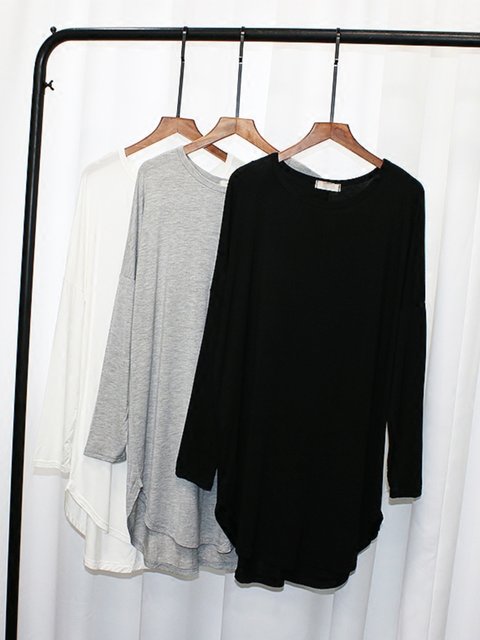 Soft skin-friendly modal t-shirt for women covering buttocks, versatile ...