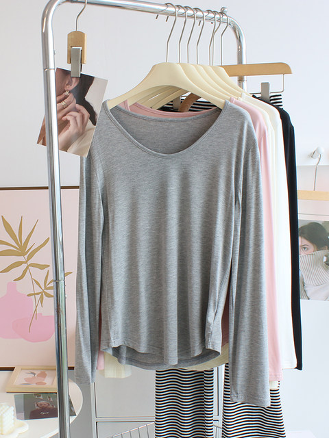 Advanced sense ~ soft skin -friendly Modal T -shirt female autumn ...
