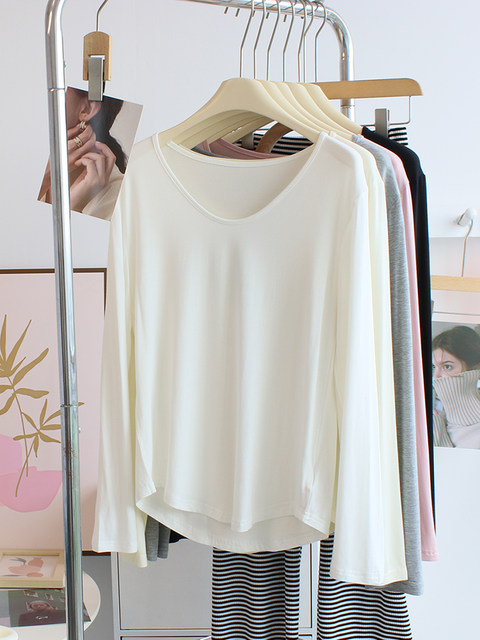 Advanced sense ~ soft skin -friendly Modal T -shirt female autumn ...