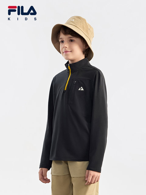 FILA KIDS FILA children's clothing boys' long-sleeved T-shirt 2024 autumn new children's sports ...