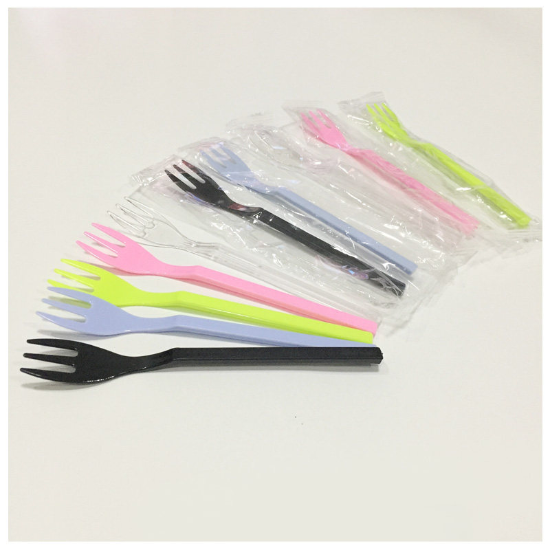 Disposable Dessert Fork Set with Transparent Plastic Forks