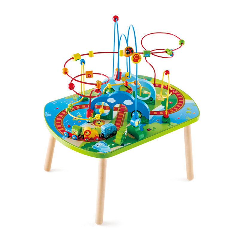Hape Train Shuttle Track Game Table - Wooden Educational Toy