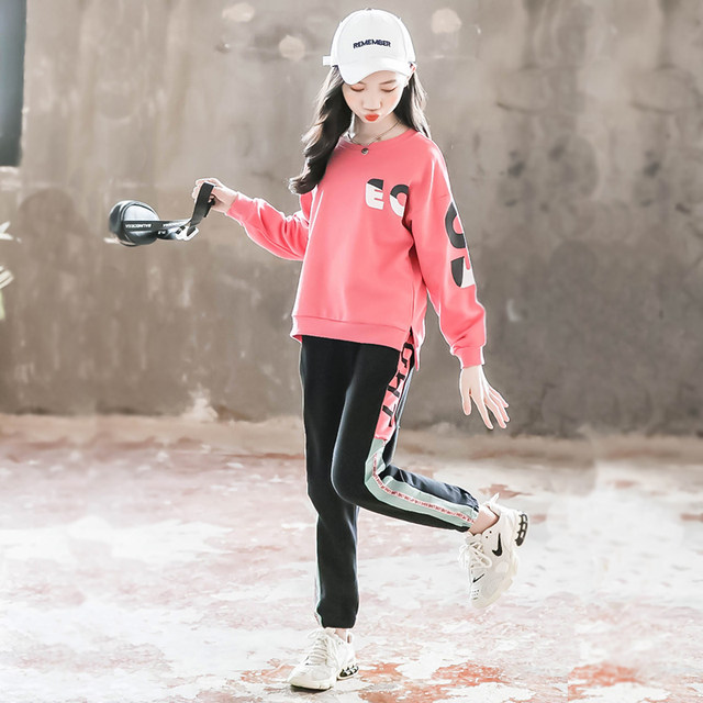 Girls spring suit 2024 new style 8 children's sports two-piece set 9 ...