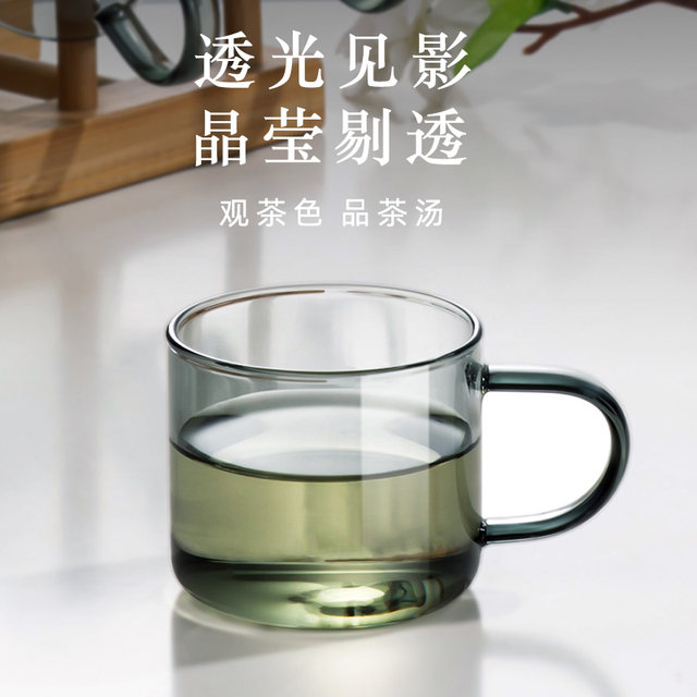 Tea cup thickened glass cup cup, heat -resistant kung fu tea set ...
