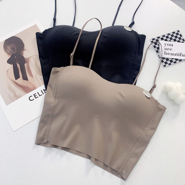 Ice silk seamless camisole women's simple solid color tube top ...