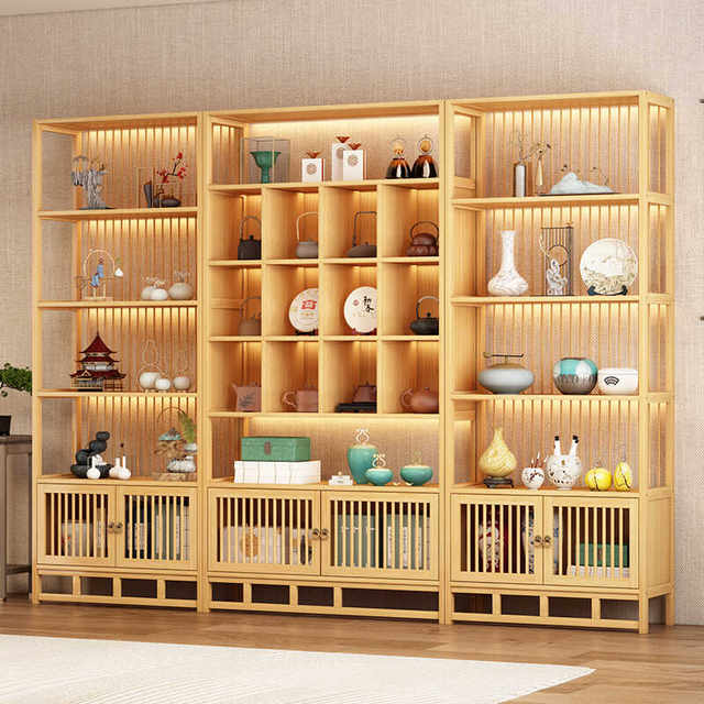Bogu rack solid wood new Chinese tea cabinet storage rack tea set tea ...