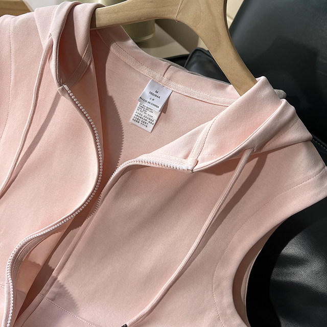 Loly hooded horse clip vest jacket women with 2024 new simplicity and ...