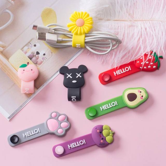 Cartoon Creative Cable Manager Data Cable Storage Artifact Headphone ...