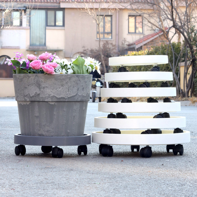 Growth Magic Resin Mobile Tray Flower Tray Plastic Base Universal Wheel ...
