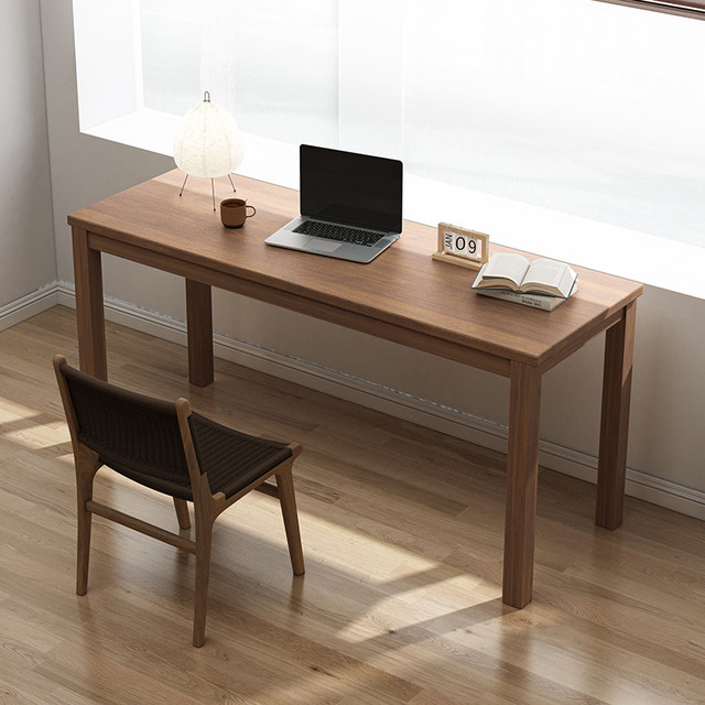 Solid wood long tables against wall narrow table desks Double desk home ...