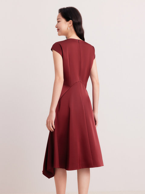 Kelatiel early autumn red dress style temperament design dress for women