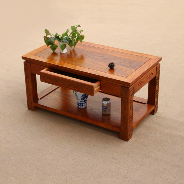 Antique tatami coffee table solid wood bay window table Kang table old ...