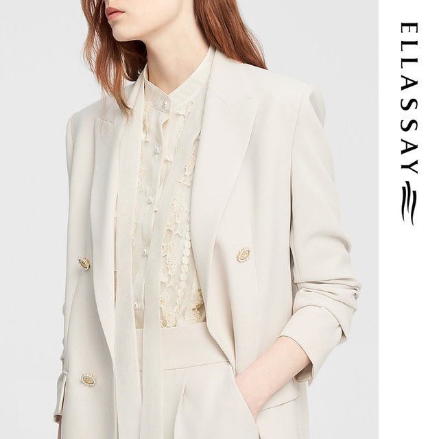 ELLASSAY autumn new triacetate simple commuter suit for women EWE343T01900