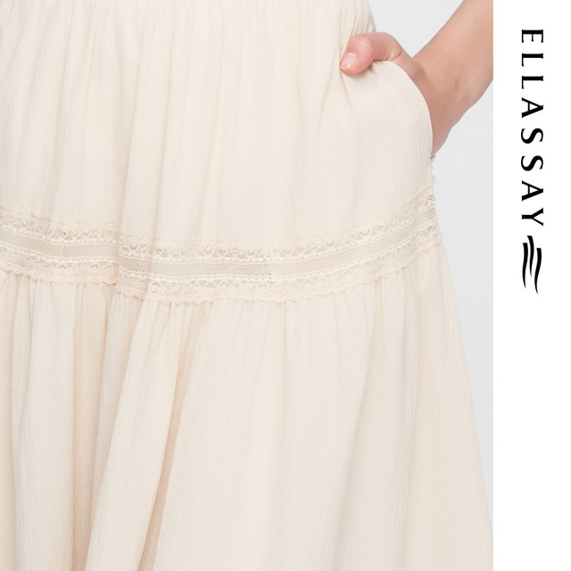 ELLASSAY 24 spring and summer new fashion retro pleated lazy casual ...