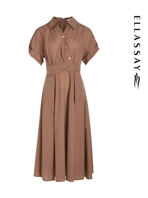 Ellassay Autumn and Winter New Style Diagonal Placket French Shirt ...