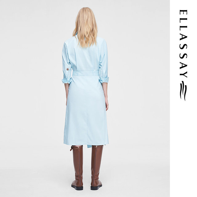 ELLASSAY 24 spring and summer new style fresh blue temperament casual ...