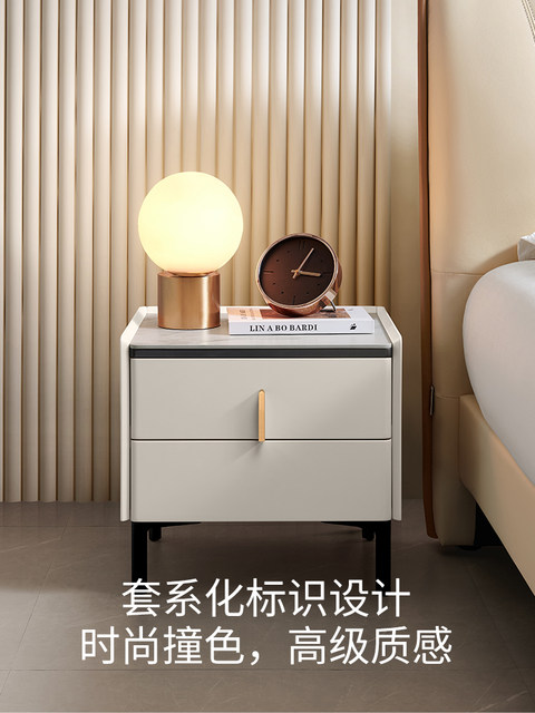 Chivas slate cream style bedside table light luxury modern minimalist ...