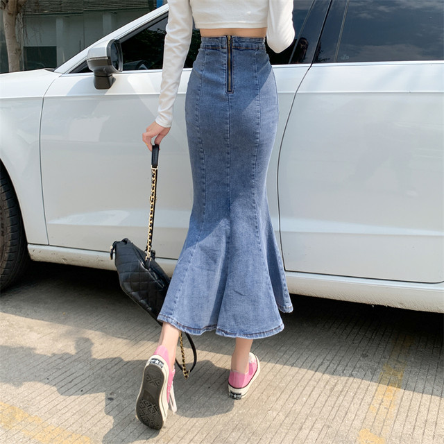 Fish -tail skirt skirt women's short spring new design sense niche A ...