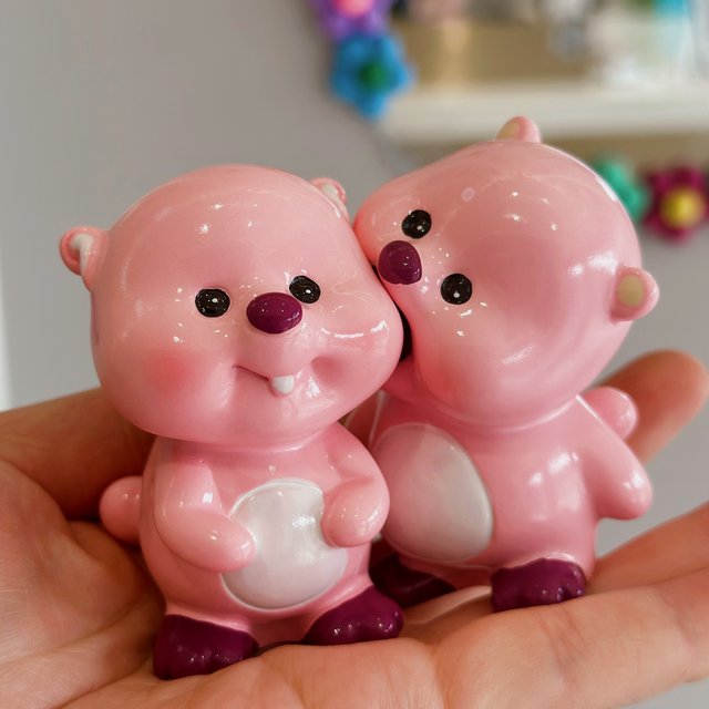 Happy Daily Blind Box Little Beaver Cute Crooked Doll Ruby Ornament for ...