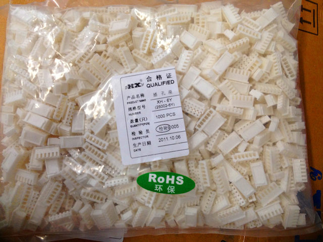 HXH connector XH, TJC3 (2.5mm) type strip connector a pack of 1000 XH-6Y
