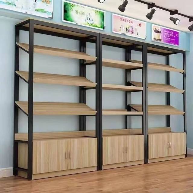 Solid wood rack sample display slope display cosmetics fruit shelves ...