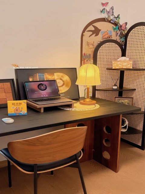 Solid Wood Computer Desk Chinese Ancient Style Retro Scandinavian Wabi ...