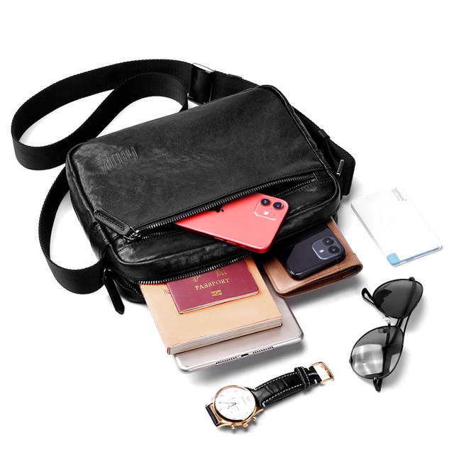 Pai Baojue genuine leather texture men's bag first layer cowhide ...