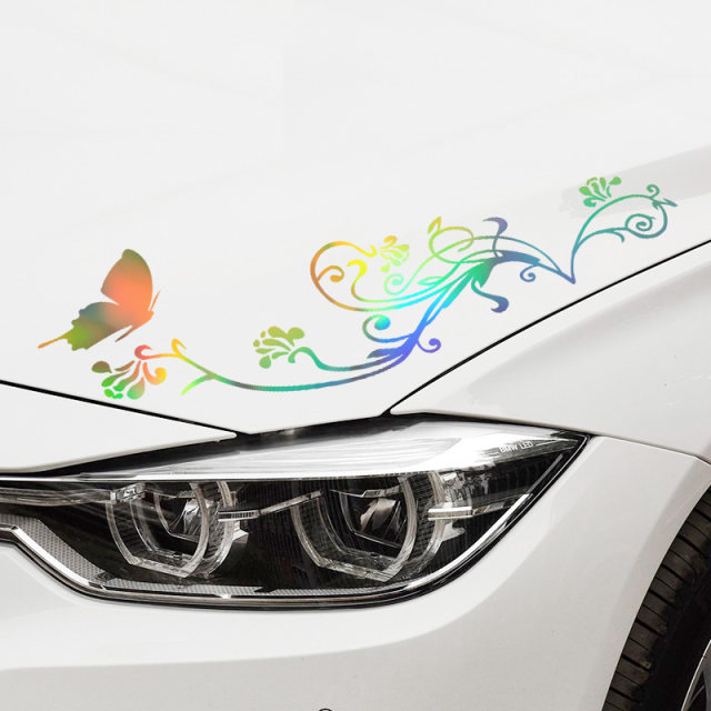 Car reflective colorful butterfly sticker, eyebrow eyebrows, vine ...