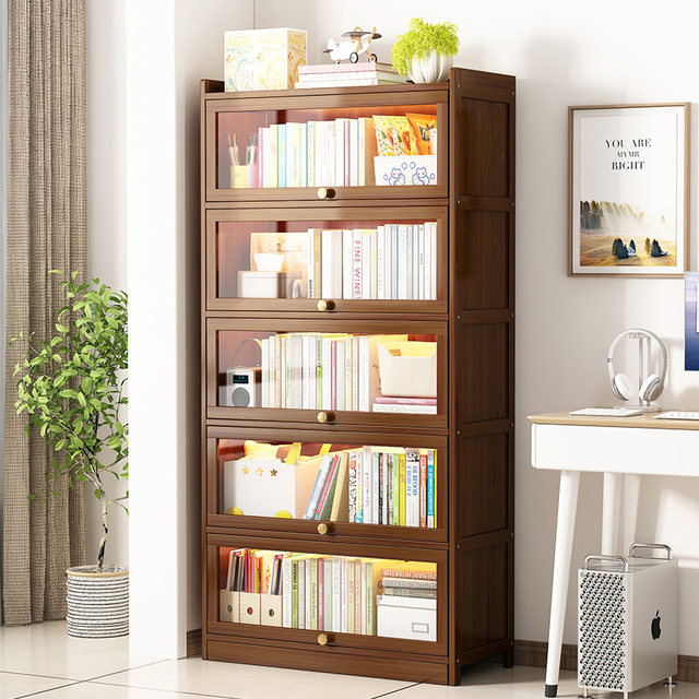 Bookstores setting racks Landing Bookcase Family Modern Simple Dust ...